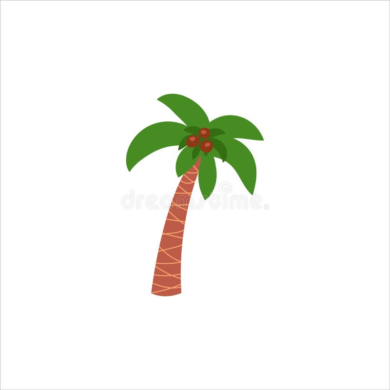 Small Palm Tree in Flat Style Stock Vector - Illustration of design ...