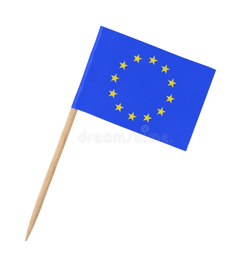 Small Paper EU Flag on Wooden Stick Stock Image - Image of union ...