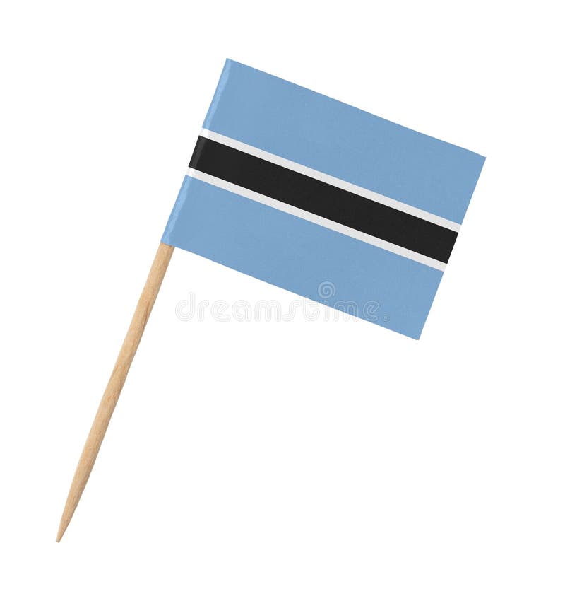 Small Paper Flag of Botswana on Wooden Stick Stock Photo - Image of ...
