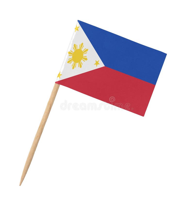Small Paper Flag of the Philippines on Wooden Stick Stock Image - Image ...