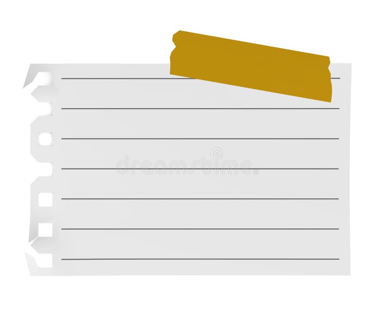 Small Paper for Notes - Light with Orange Tape Stock Illustration ...