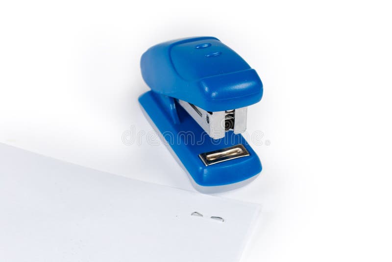 Small Paper Stapler Stapled White Sheets Selective Focus Stock Photos ...