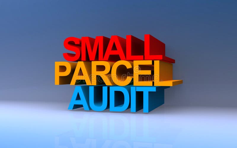 Small parcel audit on blue stock illustration. Illustration of charge ...