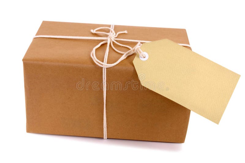 Small Parcel Package, Manila Label, Copy Space Stock Photo - Image of ...