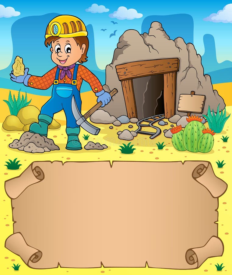 Desert with Old Mine Theme 2 Stock Vector - Illustration of miner ...