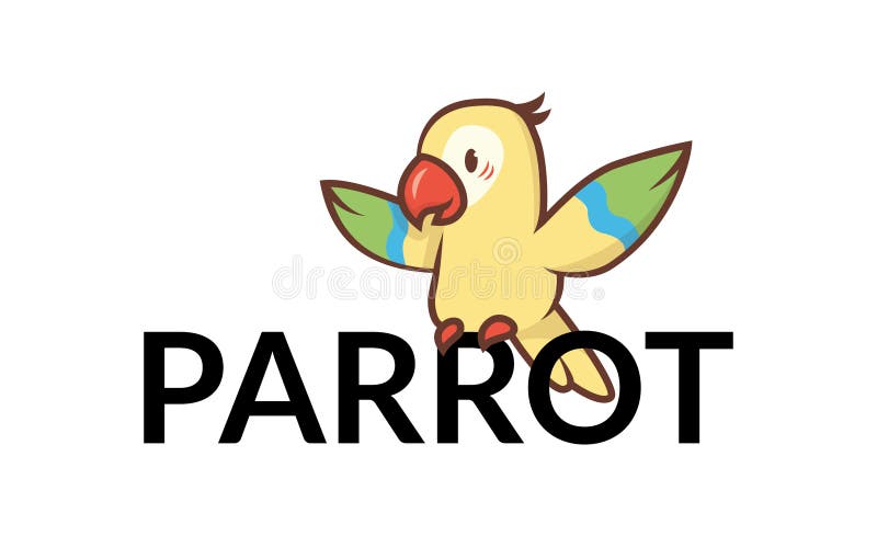 Small Parrot Logo. the Parrot Spread Its Wings Stock Vector ...