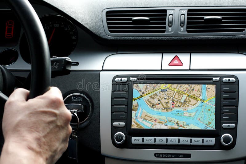 Small Part of Car Dashboard with Gps Stock Image - Image of display ...