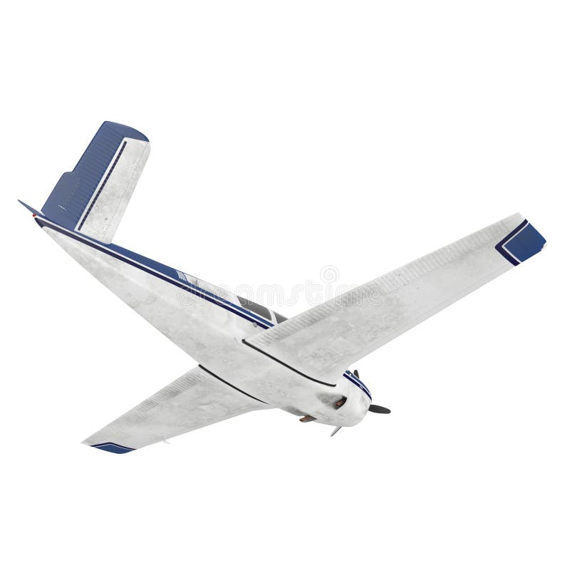 Small Passenger Propeller Blue Plane Isolated On White. 3D Illustration ...