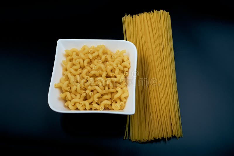 Small Pasta in the Shape of a Spring in a White Plate Spaghetti Pasta ...