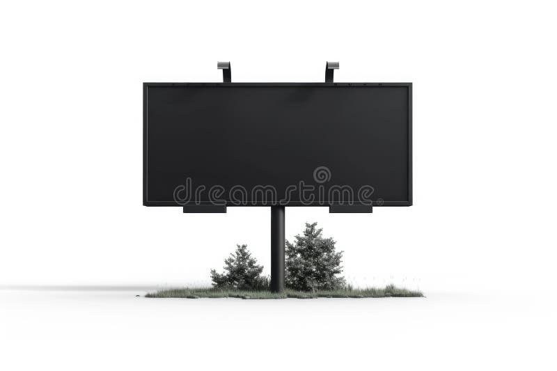 A Small Patch of Grass with a Black Billboard Standing Out Stock Photo ...