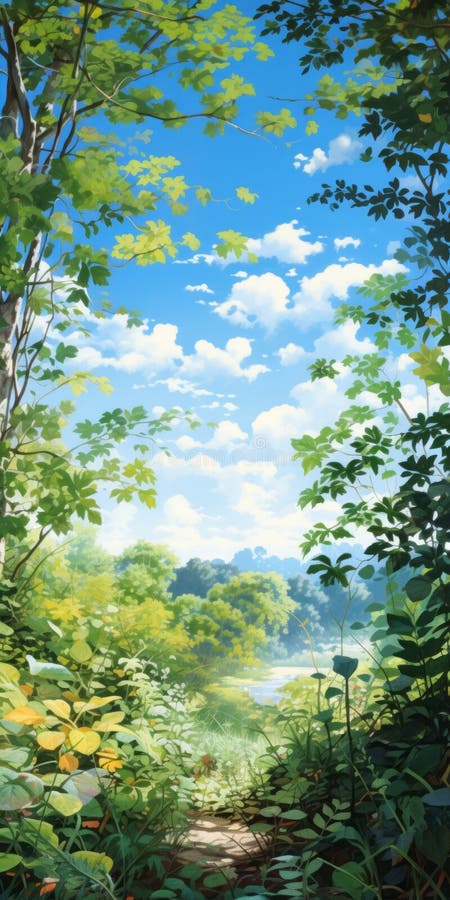 Anime-inspired Path with Detailed Foliage: a Photorealistic Panorama ...