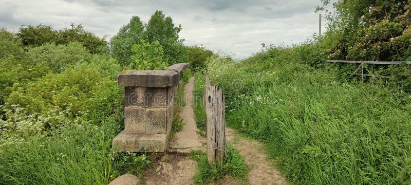 Small Pathway through a Field Over a Bridge Stock Image - Image of ...