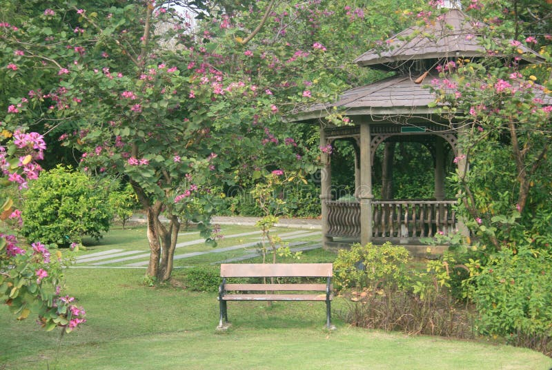 Small pavilion in park stock photo. Image of foliage - 36797438