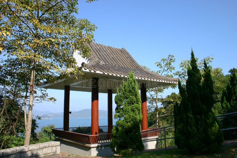 The Small Pavilion for a Rest at Hong Kong Stock Image - Image of ...