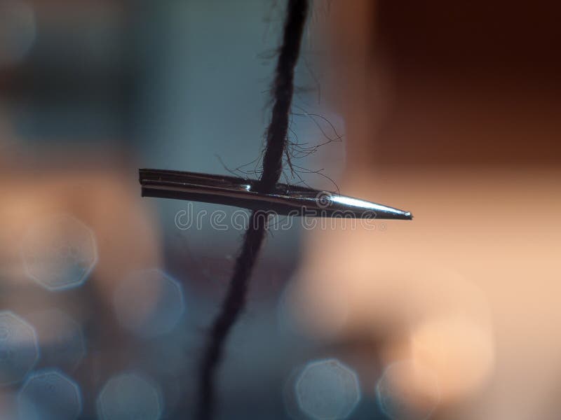 Broken Needle on Black Yarn Stock Image - Image of yarn, hair: 124067241