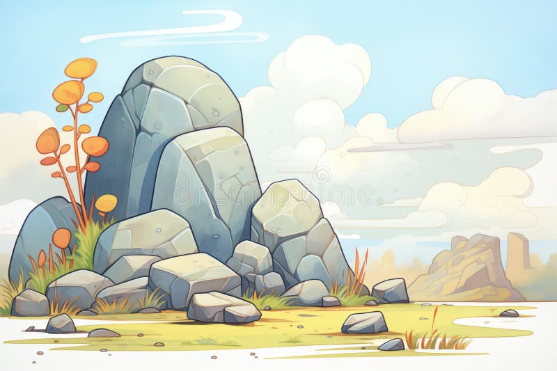 Small Pebble Near a Landscape of Large Rocks Stock Image - Image of ...