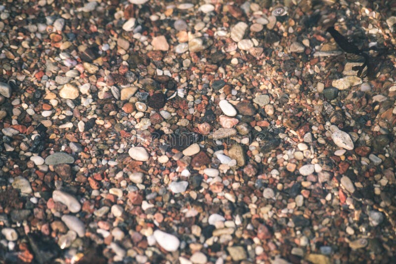 Small Pebble Rock Background Texture - Vintage Film Effect Stock Image ...