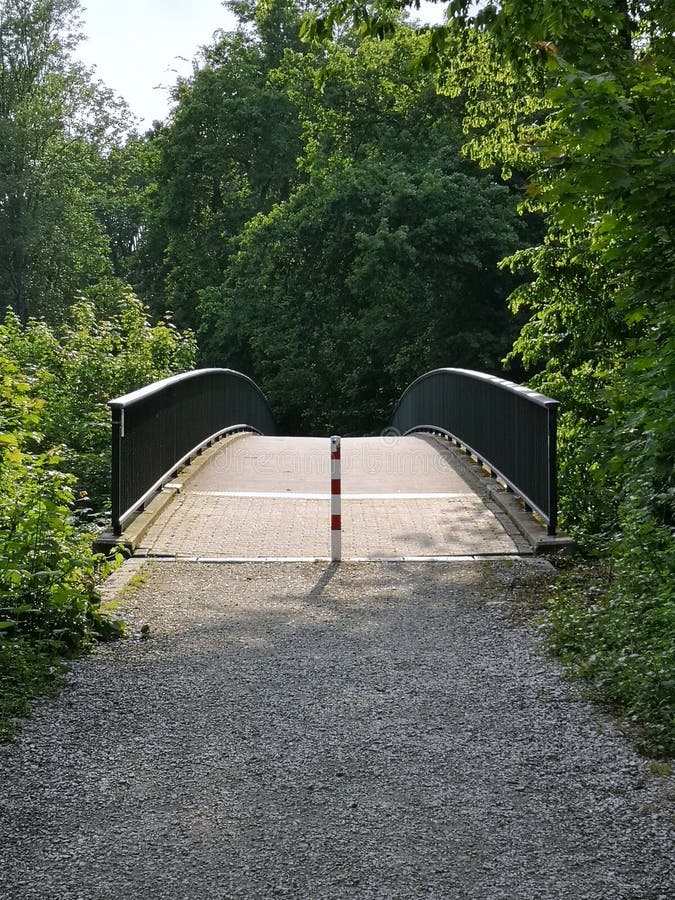 Small Pedestrian Bridge Over the Road in Muelheim Stock Photo - Image ...