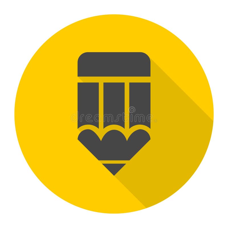 Small Pencil Icon with Long Shadow Stock Vector - Illustration of line ...