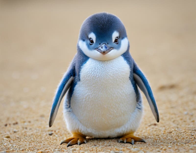 Little Blue Penguin Small Antarctic Baby Stock Illustration ...