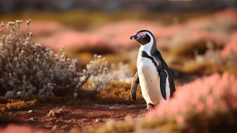 A Small Penguin Standing on a Rocky Area. Generative Ai Stock Photo ...