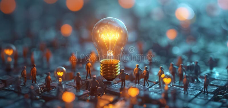 Small People Characters Develop Creative Business Idea Stock ...