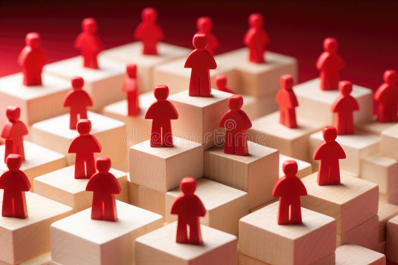 Small People Figures on Wooden Cubes. Teamwork and Development ...