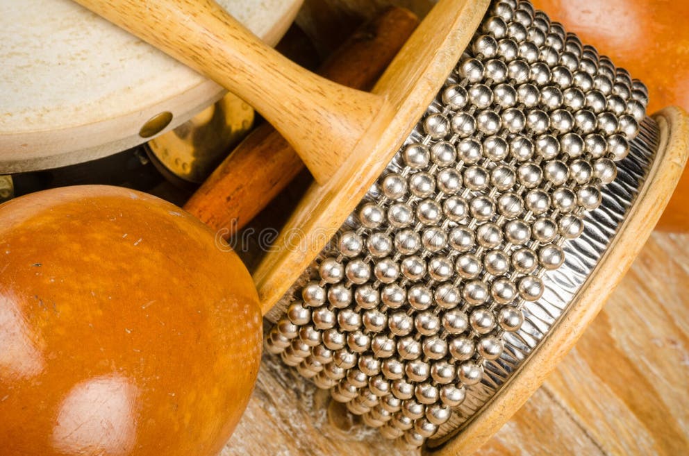 Small Percussion Instruments Stock Photo - Image of studio, tambourine ...