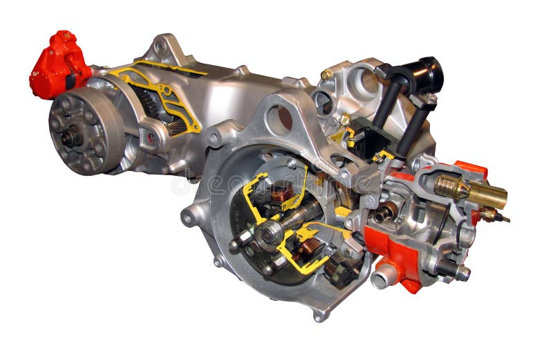 Small Petrol Engine Cutout, Motor Bike 50cc Stock Image - Image of ...