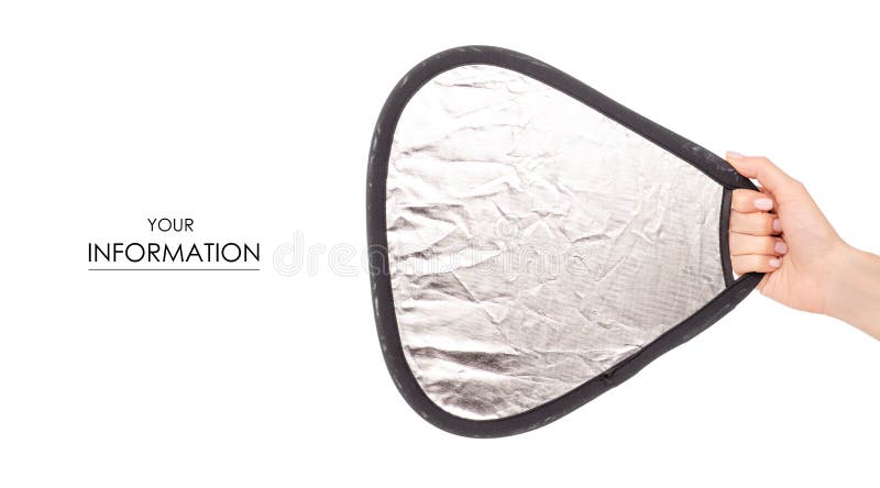 Small Photo Reflector in Hand Pattern Stock Photo - Image of grid ...