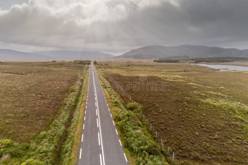 Small Picnic Area by a Road. Aerial Top Down View, Nobody, Triangle ...