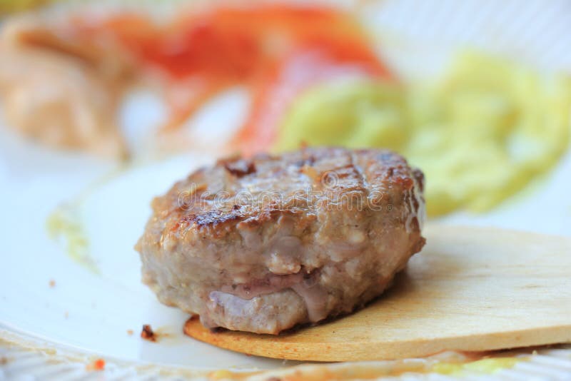 Small piece of meat stock image. Image of close, poultry - 83064557