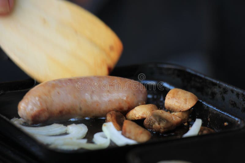 Small piece of meat stock image. Image of close, sausages - 80886439