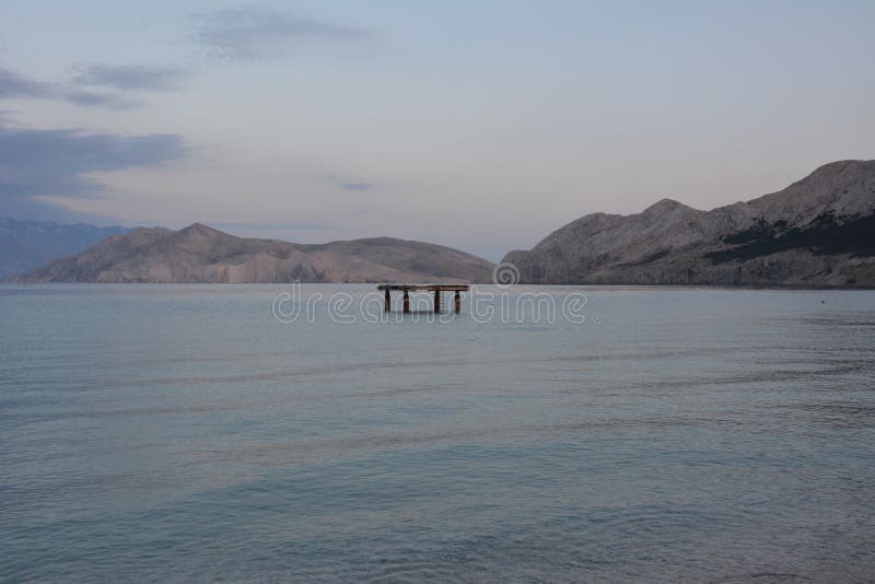 Small Piece of the Pier Inside Sea Stock Image - Image of pier, ocean ...