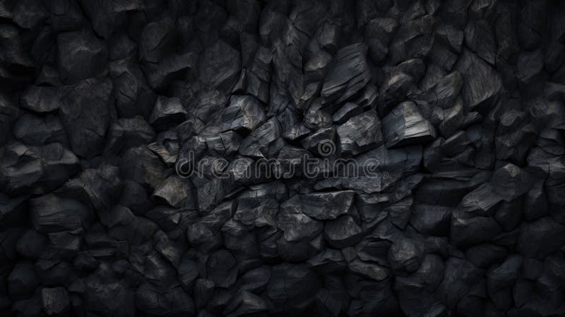 Small Pieces of Coal Stones As a Common Texture. Black Sharp Coal ...