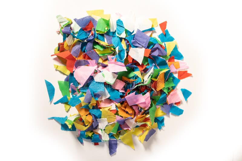 Small Pieces of Confetti on White Background Stock Photo - Image of ...