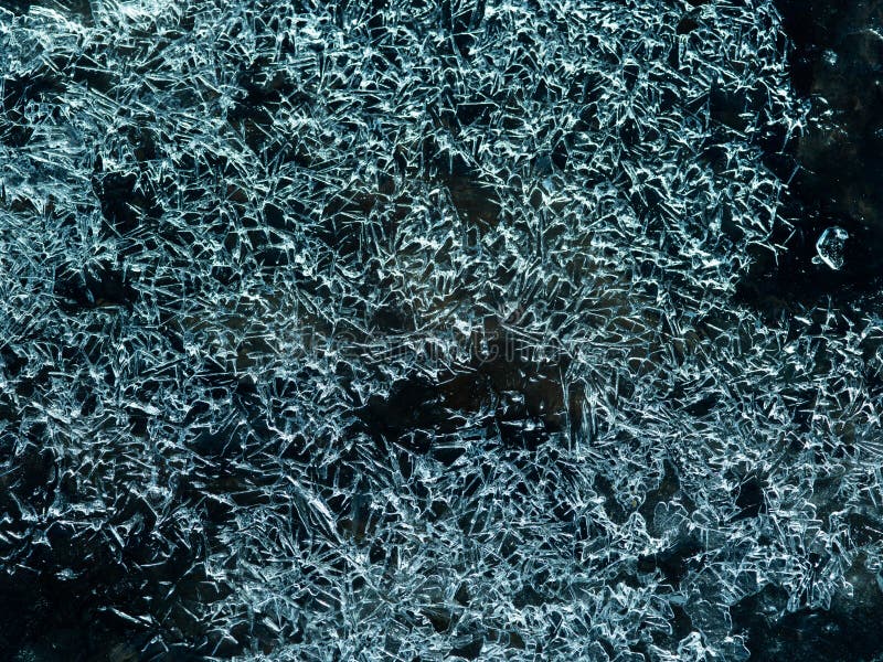 Small Pieces of Ice during a Big Frost on Glass Stock Photo - Image of ...