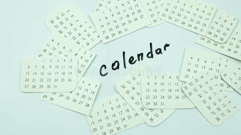 Calendar Sheets of the Small Size Stock Footage - Video of weekdays ...