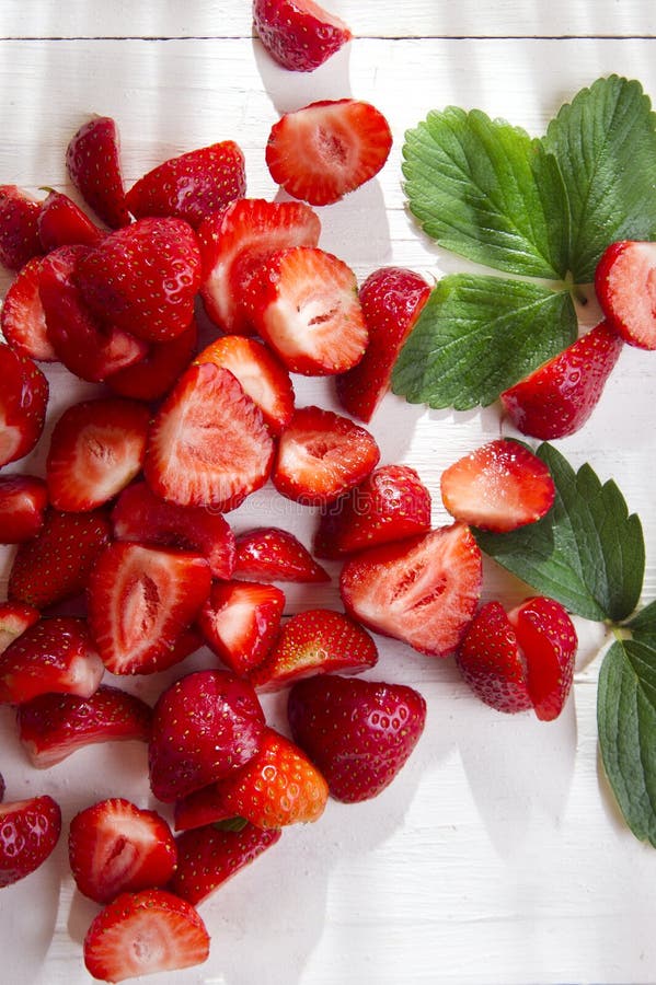 Small Pieces of Strawberries Stock Photo - Image of tasty, sweet: 41681810