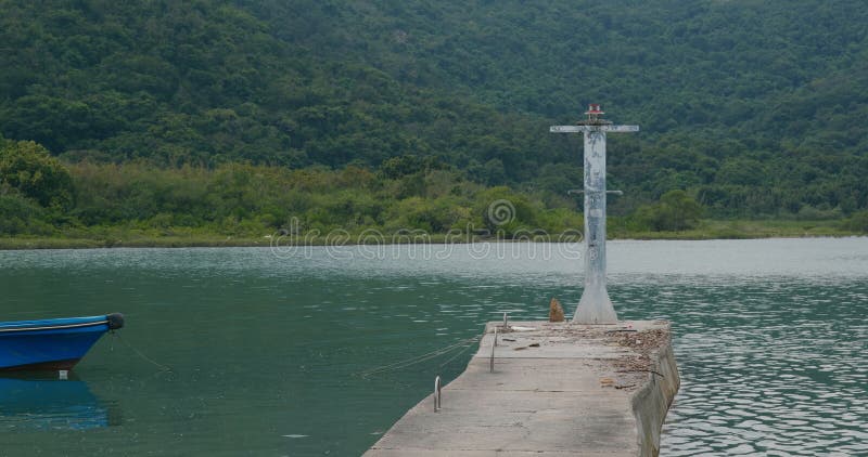 Pier and boat stock image. Image of morning, mist, dream - 12346181