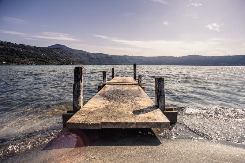Wooden Dock at Norwegian Lake Stock Photo - Image of beach, blue: 34251222