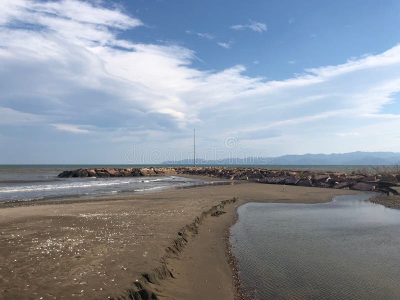 A Small Pier Structure by the Sea Stock Image - Image of water, cloud ...