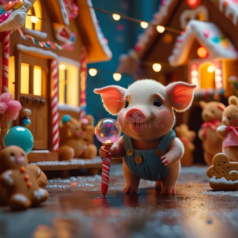 Small Pig is Standing in Front Ginger - Shaped Stock Illustration ...