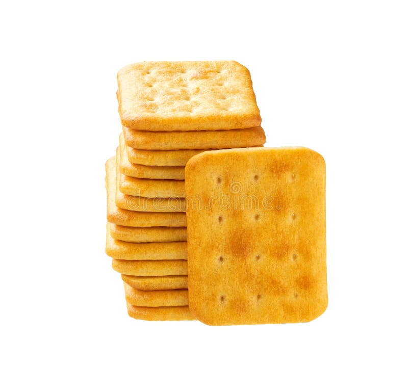 Stack of Cheese Crackers Isolated on White Background. Cheese Crackers ...