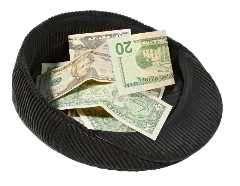 Small Pile of Money Lies in a Cap. Stock Photo - Image of house ...