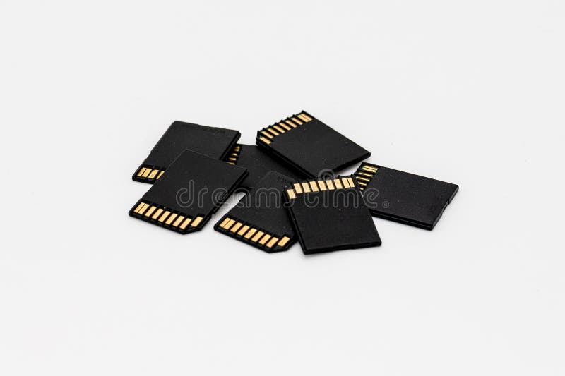 Small Pile of SD Memory Cards.. Stock Photo - Image of equipment ...