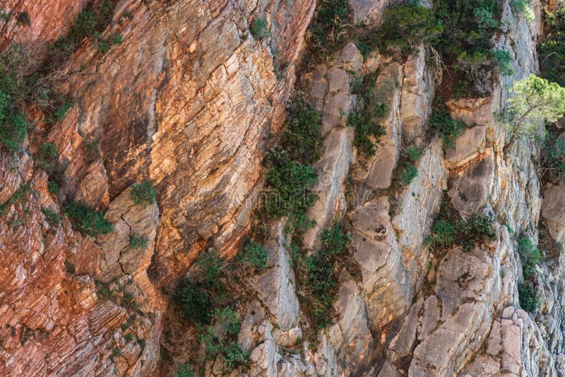 Rock of red stone stock photo. Image of mineral, beige - 141476618