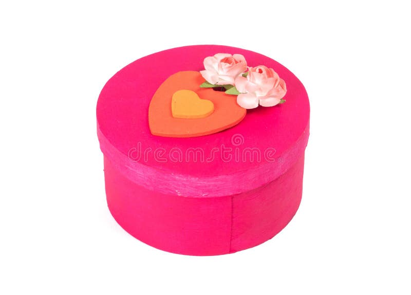 Small Pink Box with Hearts and Roses Stock Photo - Image of decoration ...