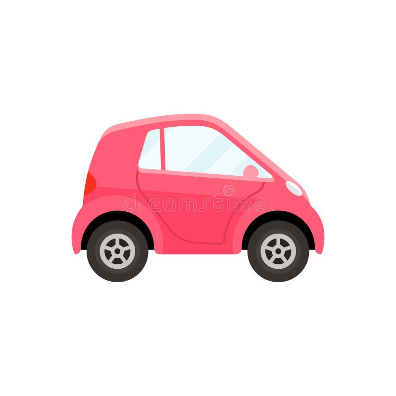 Micro Car Pink Coloured Flat Style Vector Illustration Stock Vector ...