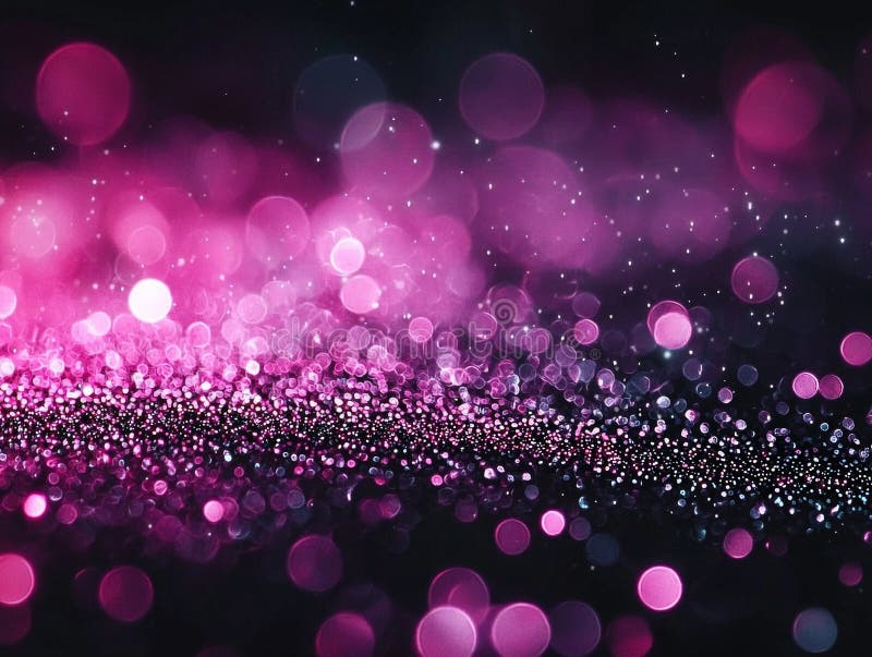 Small Pink Dots Glow with Varying Intensities on a Black Canvas ...